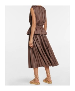 Altuzarra Sleeveless Faux Leather Peplum Top