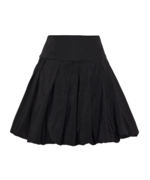 Oscar De La Renta Pleated Cotton-blend Skirt - Black