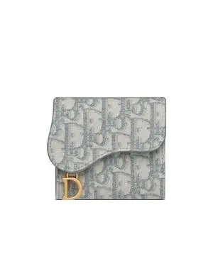 Dior Saddle Lotus Wallet - Gray
