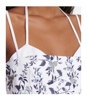 Erdem Embroidered Linen Midi Dress