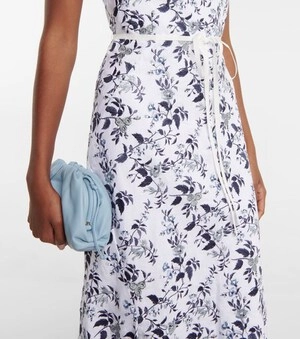 Erdem Embroidered Linen Midi Dress