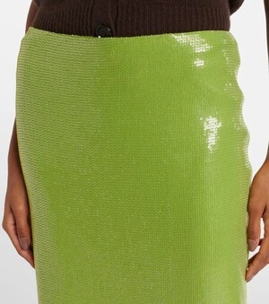 Oscar De La Renta Sequined Pencil Skirt