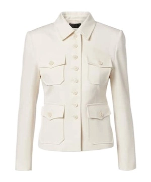 NILI LOTAN Jamison Virgin Wool Jacket - White