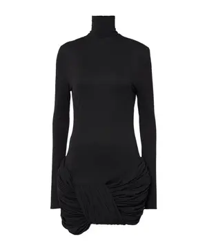 Magda Butrym Ruched Silk-blend Minidress - Black