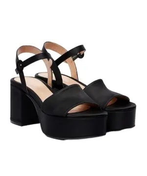 GIANVITO ROSSI Satin Platform Sandals - Black