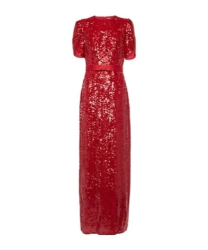 Erdem Bow-detail Sequined Maxi Dress - Red