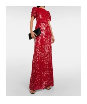 Erdem Bow-detail Sequined Maxi Dress