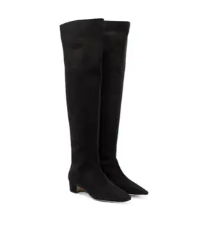 Manolo Blahnik Suede Over-the-knee Boots With Block Heel