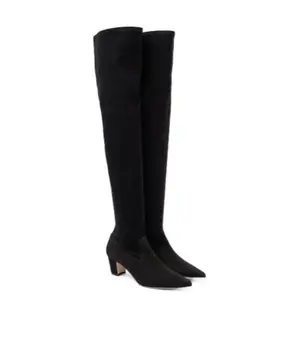 Manolo Blahnik Lupasca 55 Suede Over-the-knee Boots - Black
