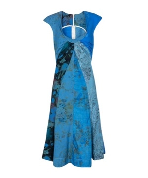 MARINE SERRE Printed Regenerated Cotton Minidress - Blue