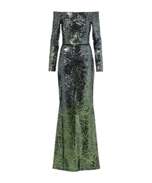 Elie Saab Ombré Sequined Silk-blend Gown - Black