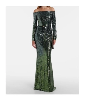 Elie Saab Ombré Sequined Silk-blend Gown