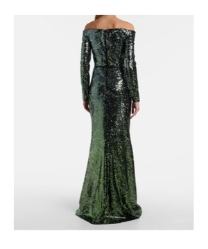 Elie Saab Ombré Sequined Silk-blend Gown