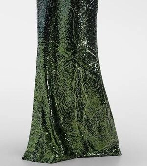 Elie Saab Ombré Sequined Silk-blend Gown