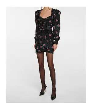 Alessandra Rich Floral Silk Minidress