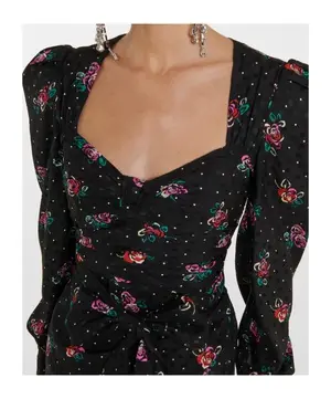 Alessandra Rich Floral Silk Minidress