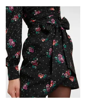 Alessandra Rich Floral Silk Minidress