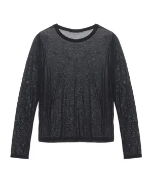 BASERANGE Crew Neck Long-sleeved T-shirt - Black