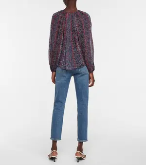 Ulla Johnson Deetra Floral Silk Blouse
