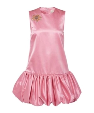 ALEMAIS Neptuna Embellished Satin Minidress - Pink