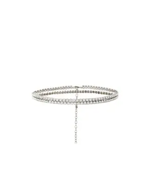 Amina Muaddi Crystal-embellished Waist Chain - White