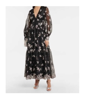 Erdem Tabetha Floral Embroidered Silk Dress