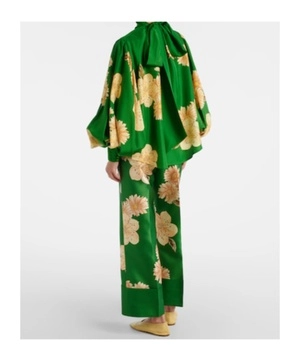 ALEMAIS Sage Floral Silk Blouse