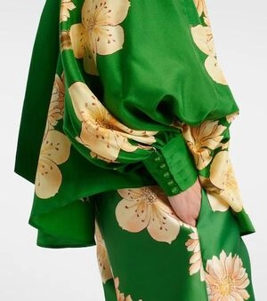 ALEMAIS Sage Floral Silk Blouse