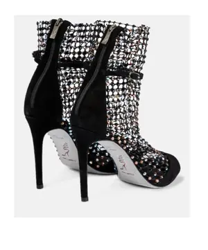 Rene Caovilla Galaxia Embellished Suede Sandals