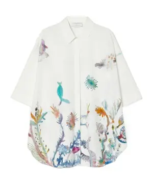 Marina Rinaldi Cotton Poplin Tunic - Ice