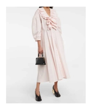 JIL SANDER Ruffle-trimmed Midi Dress