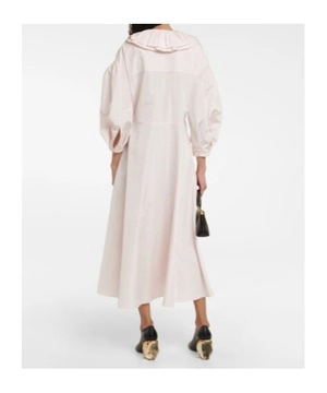 JIL SANDER Ruffle-trimmed Midi Dress