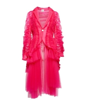 Comme Des Garçons Ruched Tulle Blazer Dress - Pink