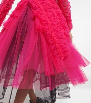 Comme Des Garçons Ruched Tulle Blazer Dress