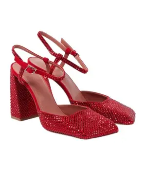 Amina Muaddi Block Heel Slingback Fully Covered