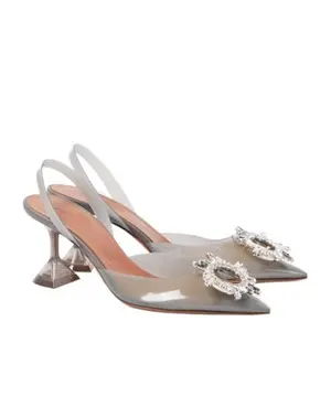 Amina Muaddi Begum Glass 70 Slingback Pumps