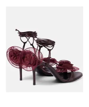 Magda Butrym 90 Floral-appliqué Leather Sandals