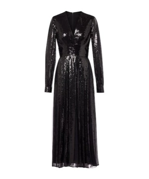 Elie Saab Sequined Tulle Maxi Dress - Black