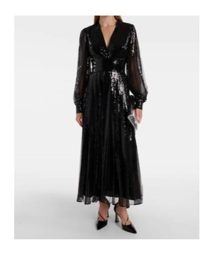 Elie Saab Sequined Tulle Maxi Dress