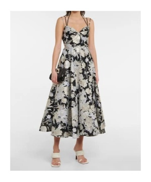Erdem Rea Jacquard Fil Coupé Midi Dress - Gray