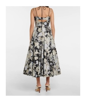 Erdem Rea Jacquard Fil Coupé Midi Dress - Gray