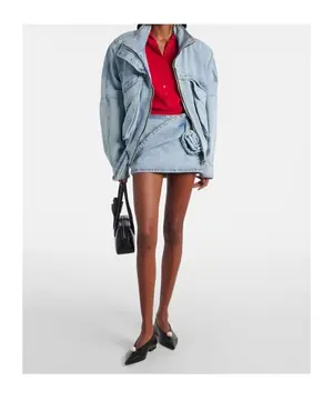 Magda Butrym Floral-appliqué Denim Miniskirt