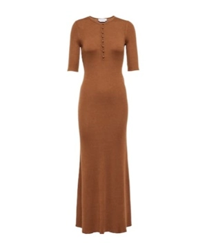 Gabriela Hearst Johanna Ribbed-knit Maxi Dress - Brown