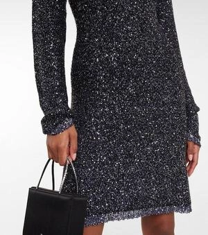 Altuzarra Sequined Plunge Neck Mini Dress