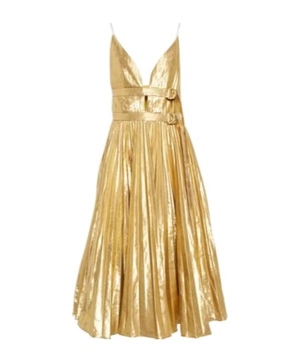 Altuzarra Winda Pleated Midi Dress - Nude