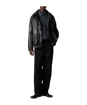 C.P. COMPANY Solid Color Leather Jacket