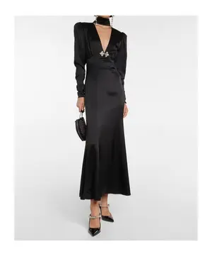 Alessandra Rich Embellished Silk Satin Gown