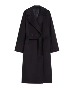 Max Mara Wool Midi Coat - Navy Blue