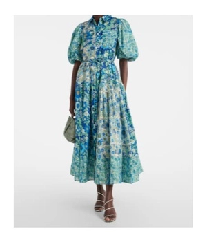 ALEMAIS Sacha Floral Ramie Shirt Dress