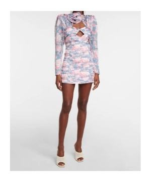 Magda Butrym Floral Cutout Silk Minidress